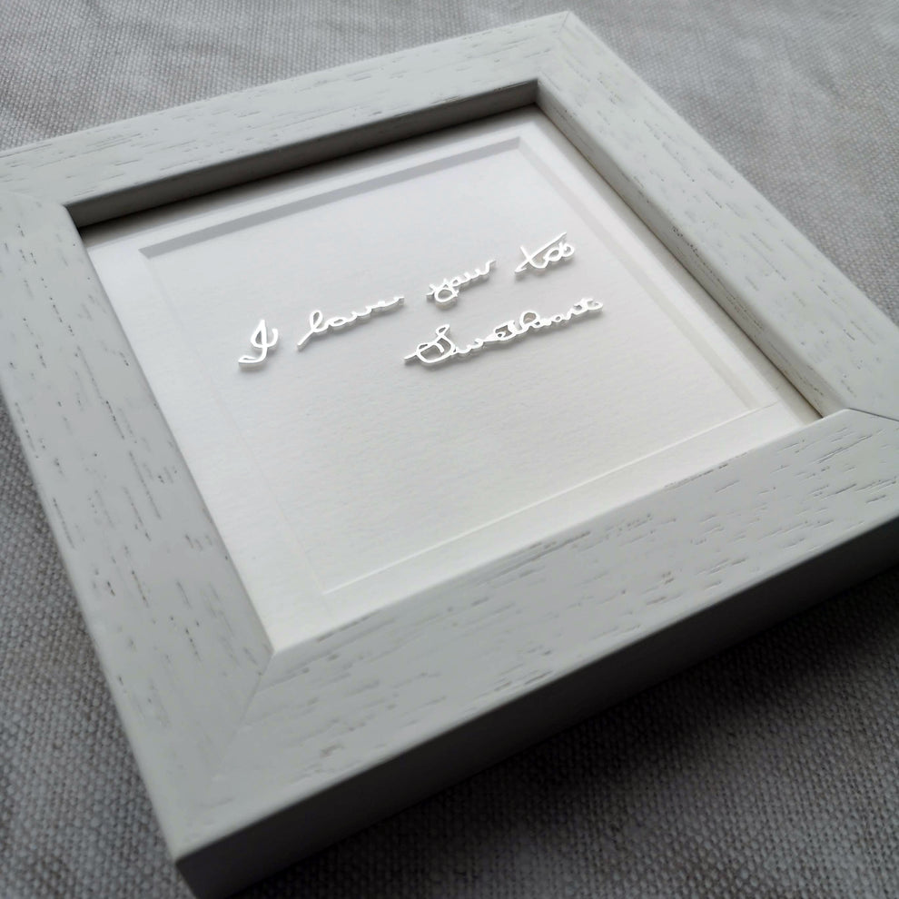 Framed Handwriting Memorial Keepsake in Sterling Silver – Made By Daisy ...