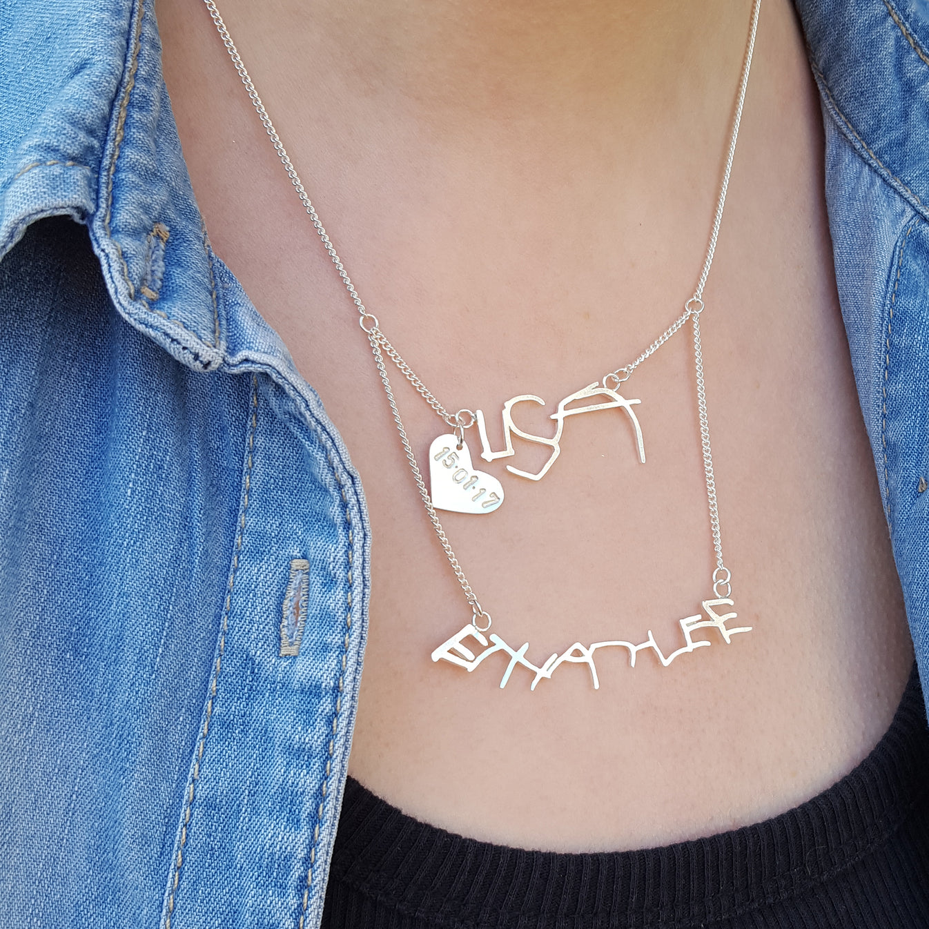 Layered Keepsake Handwriting Necklace – Made By Daisy - Handwriting ...